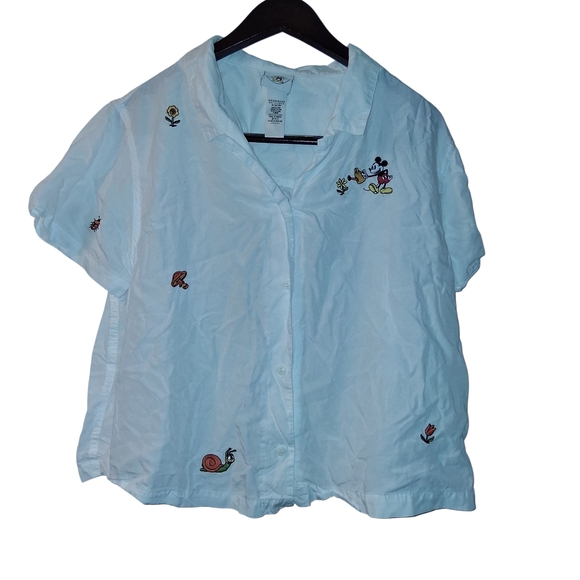 Disney | Other | Disney White Embroidered Buttondown Shirt | Poshmark